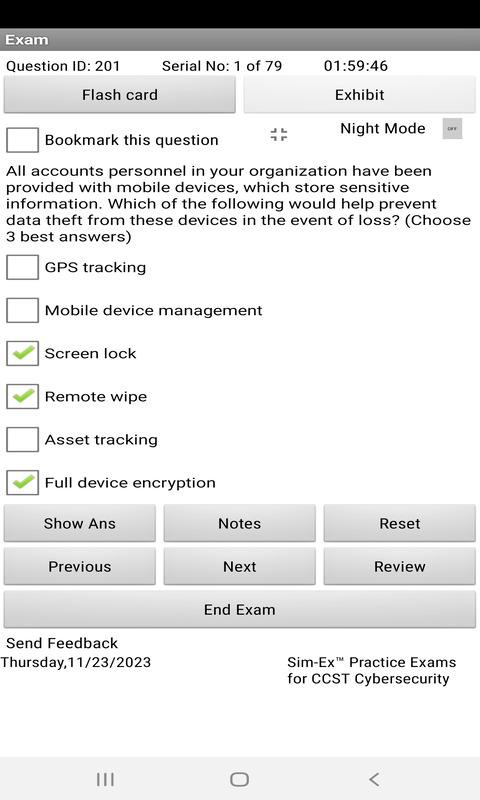 Sim-Ex™ Practice Exams Android App for CCST Cybersecurity