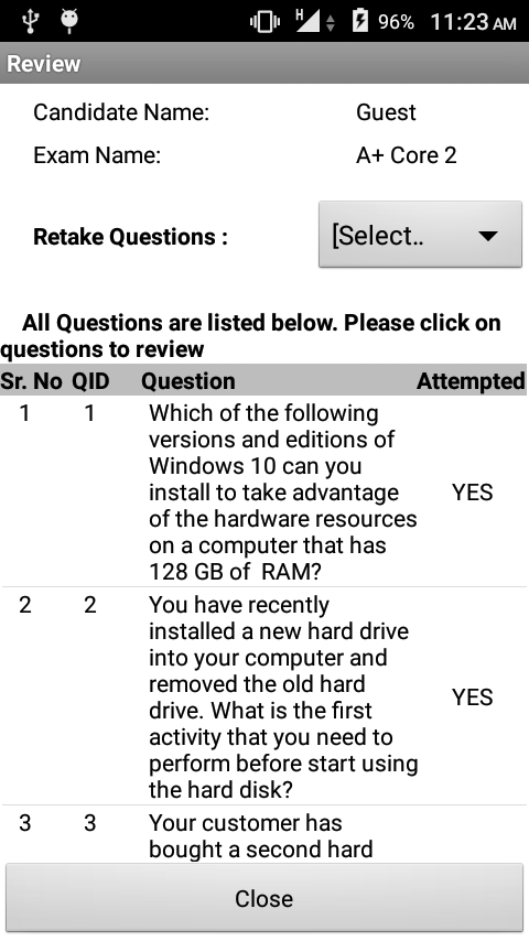 A+ Core 2 Practice Tests Android App