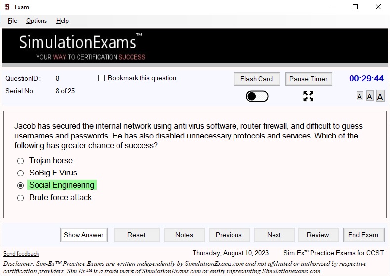 Sim-Ex™ Practice Exams for CCST Cybersecurity Download