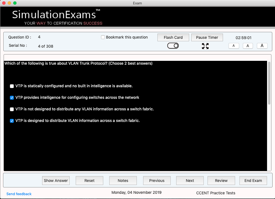 Sim-Ex™ Practice Exams MacOS App for CCENT 100-105